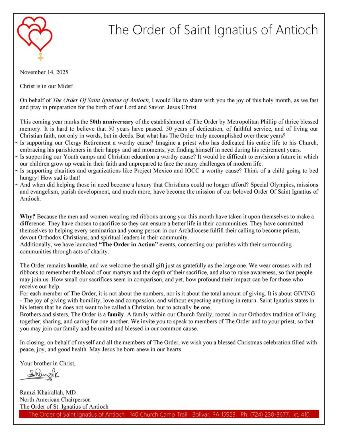 The Order Of Saint Ignatius - Saint George Antiochian Orthodox Church